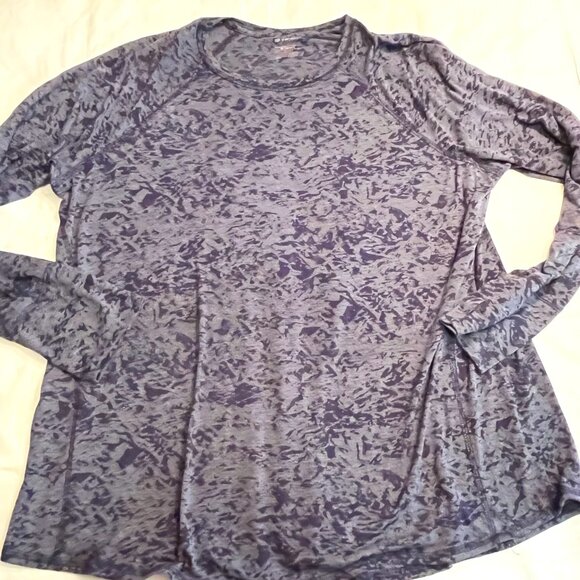 tek gear | Tops | Tek Gear Womens Blue Pattered Drytek Sl Shirt 2x ...